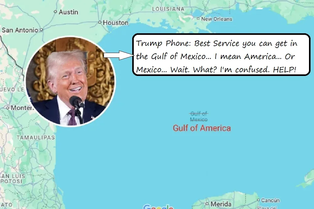 Trump Phone Hawks Map Of Its Service Area, Including the Gulf of MEXICO ...